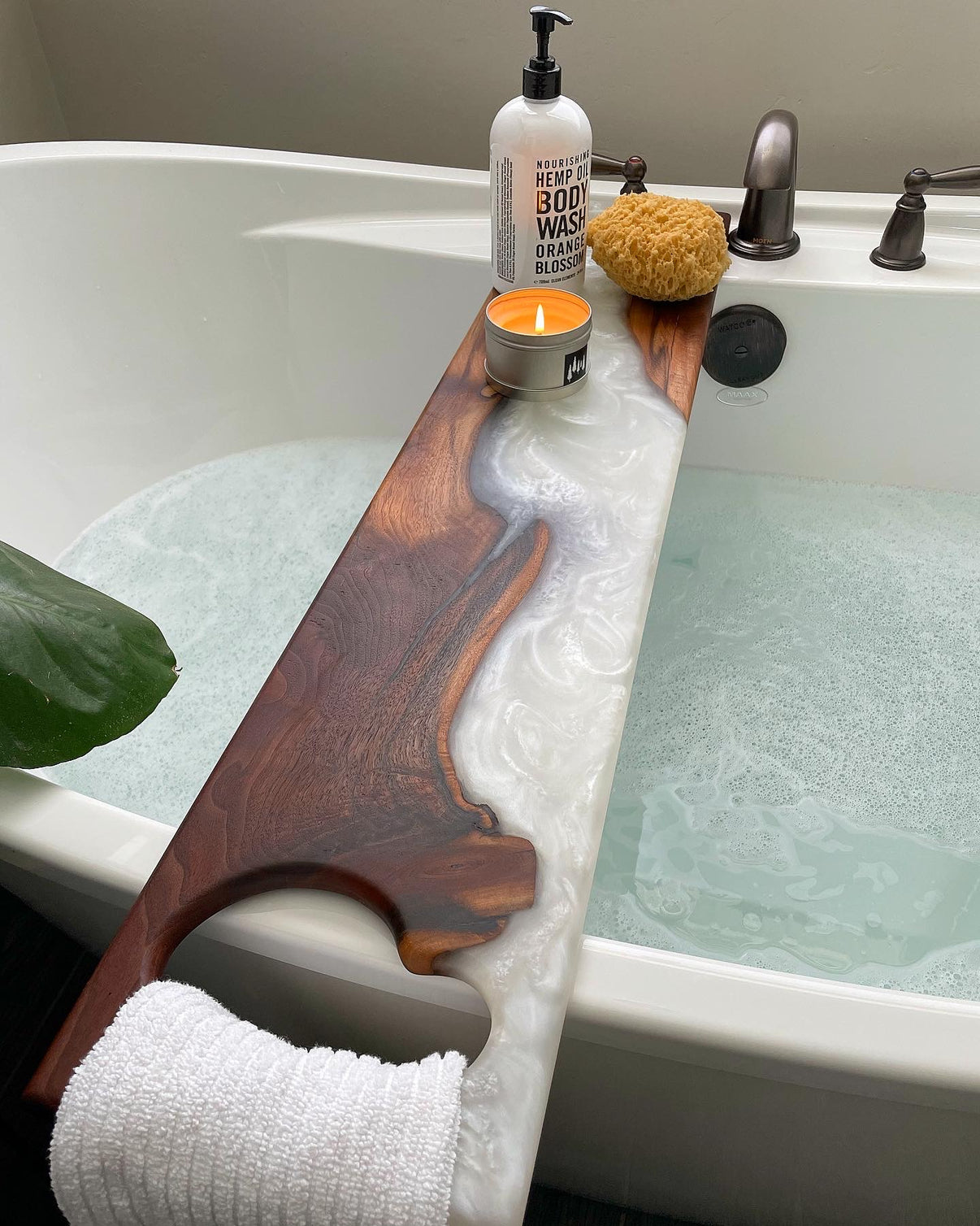 Custom order bath tray with epoxy resin – Wild North Design
